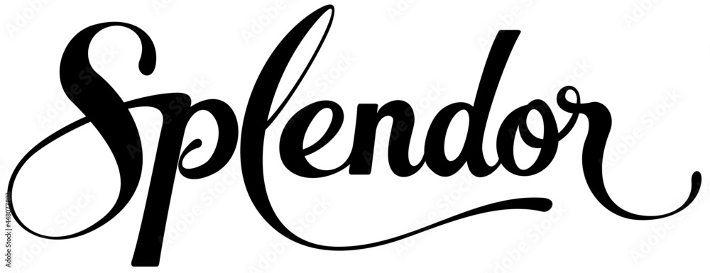 Splendor - custom calligraphy text Stock Vector | Adobe Stock