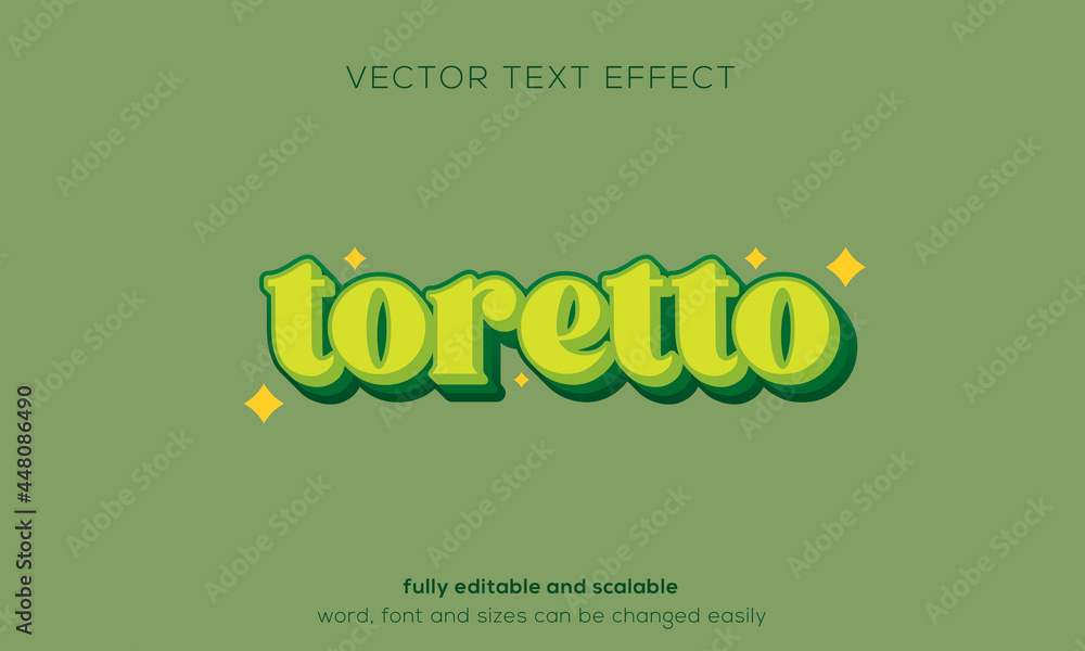 toretto vector text effect, font style simple retro. Stock Vector ...