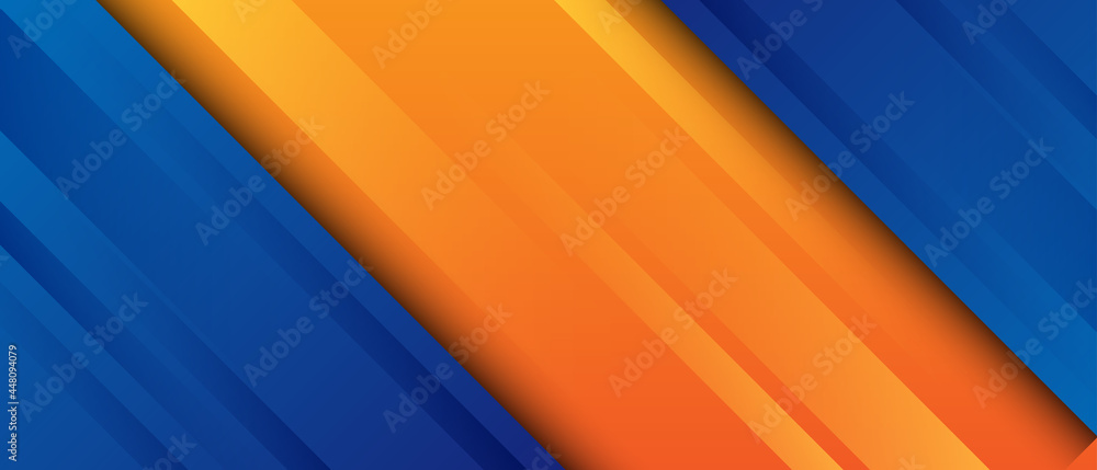 abstract blue orange background with realistic papercut Stock Vector ...