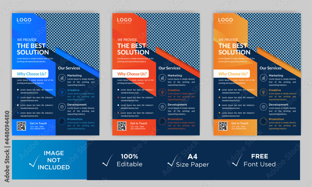 Business flyer design template with print ready, proposal, corporate ...