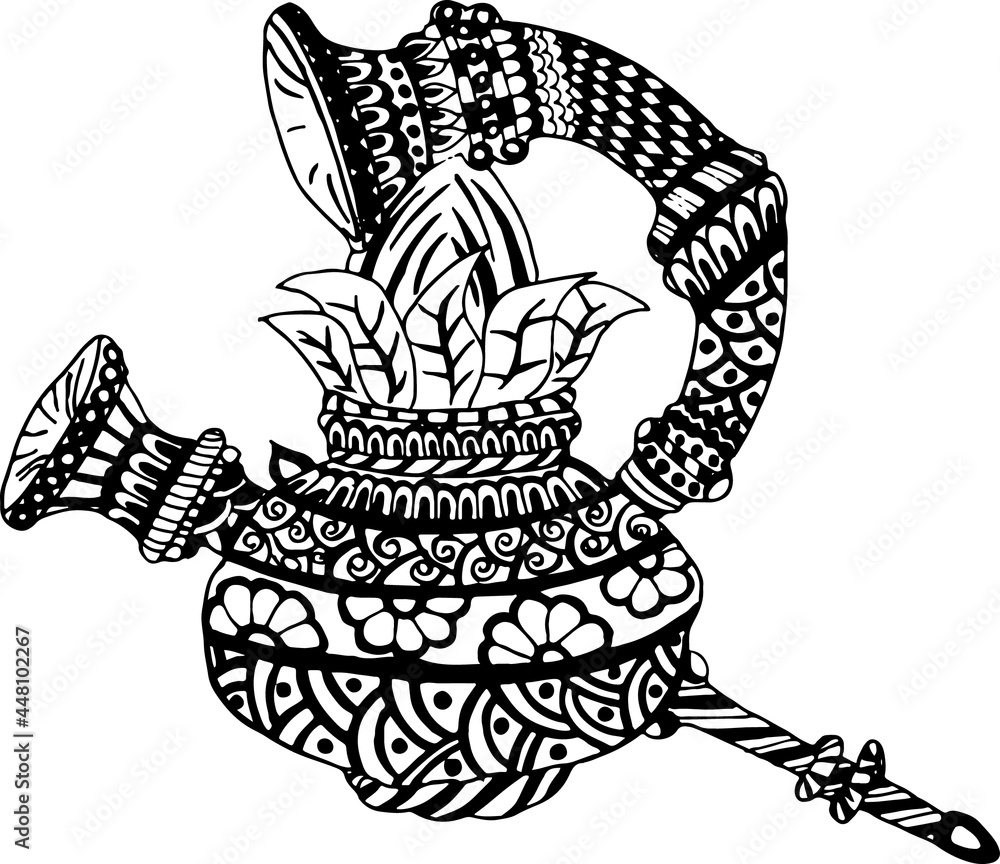 Drawing or sketch of Indian Hindu Wedding Card Design Element group of ...