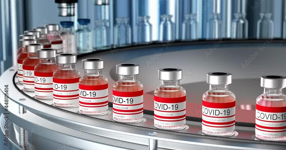 SARS-COV-2 COVID-19 Mass production of coronavirus vaccine, a machine ...
