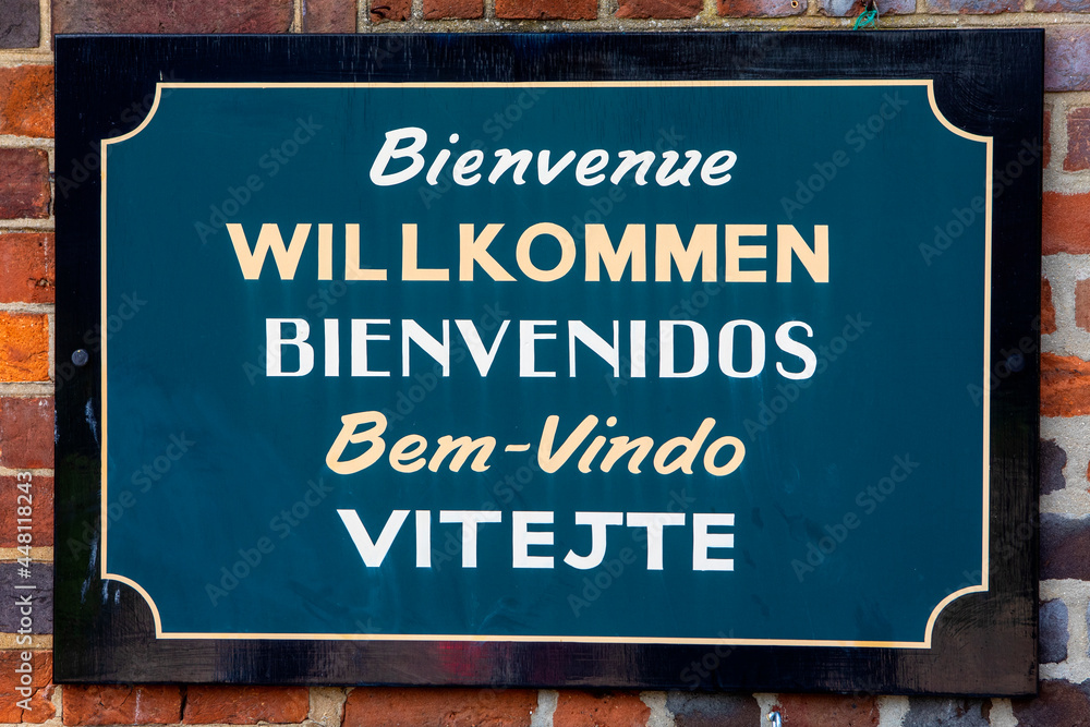 Welcome Sign in Different Languages Stock Photo | Adobe Stock