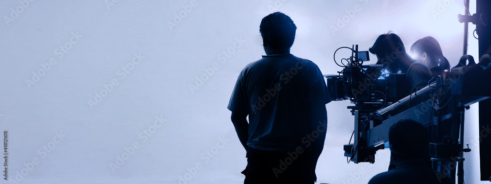 Video production behind the scenes. Making of TV commercial movie that ...