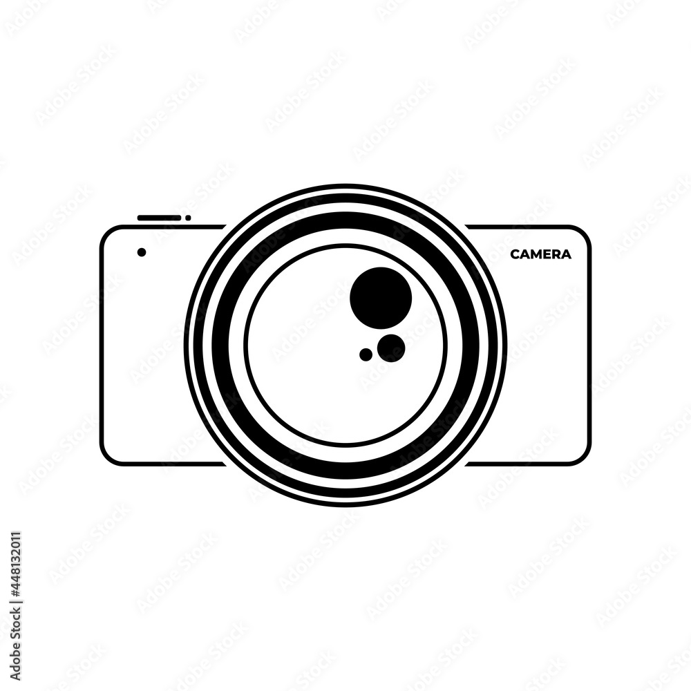 Line art of Camera vector illustration Stock Vector | Adobe Stock