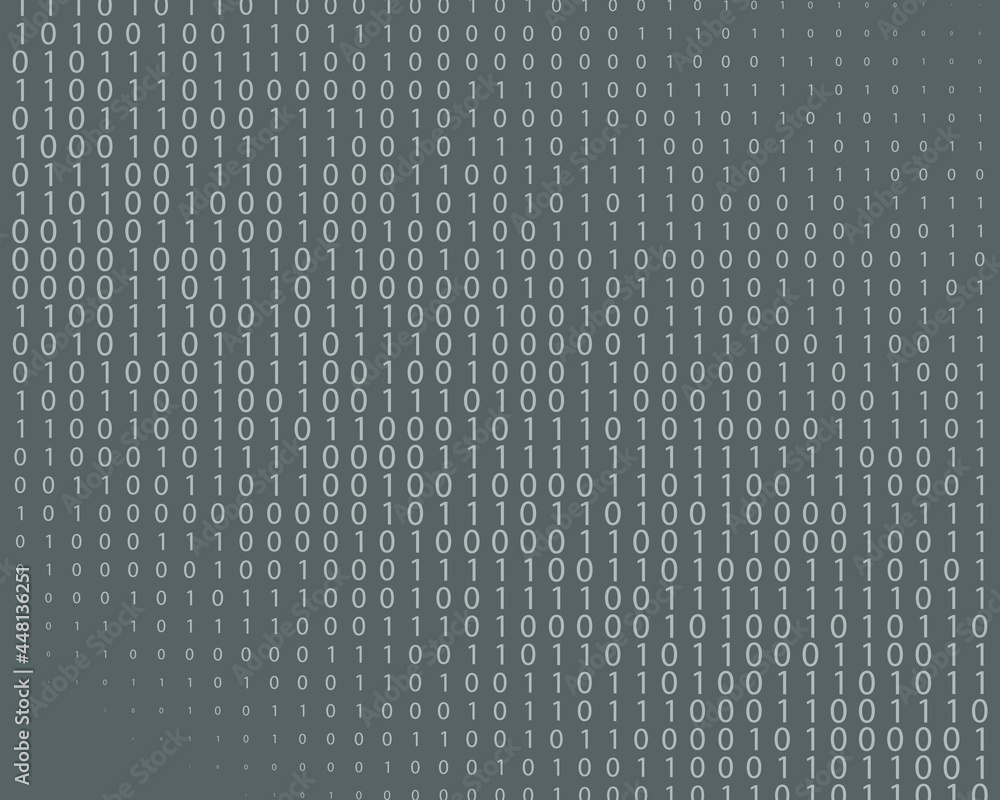 Random numbers 0 and 1. Background in a matrix style. Binary code ...