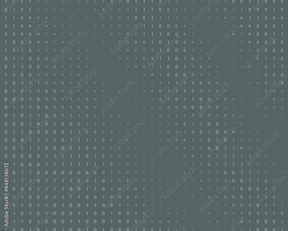 Random numbers 0 and 1. Background in a matrix style. Binary code pattern with digits on screen ...