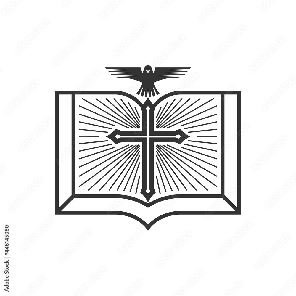Christian illustration. Church logo. The cross of the Lord Jesus Christ ...