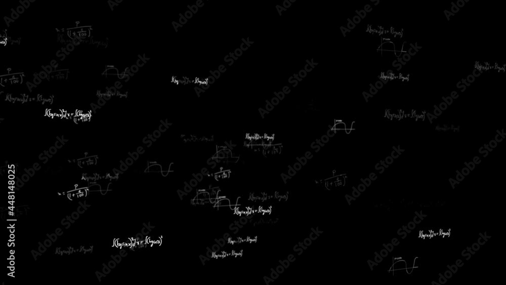 4K 3D Math equations and formulas Loop Animation Backgrounds. Physics, electronic engineering ...