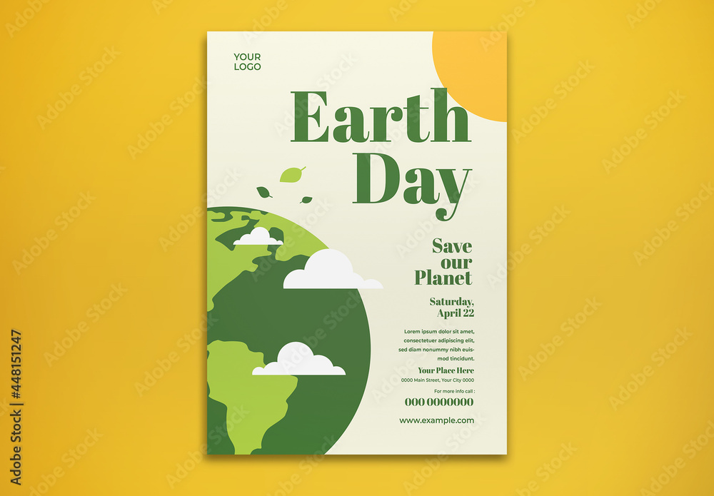 Earth Day Flyer Stock Template | Adobe Stock
