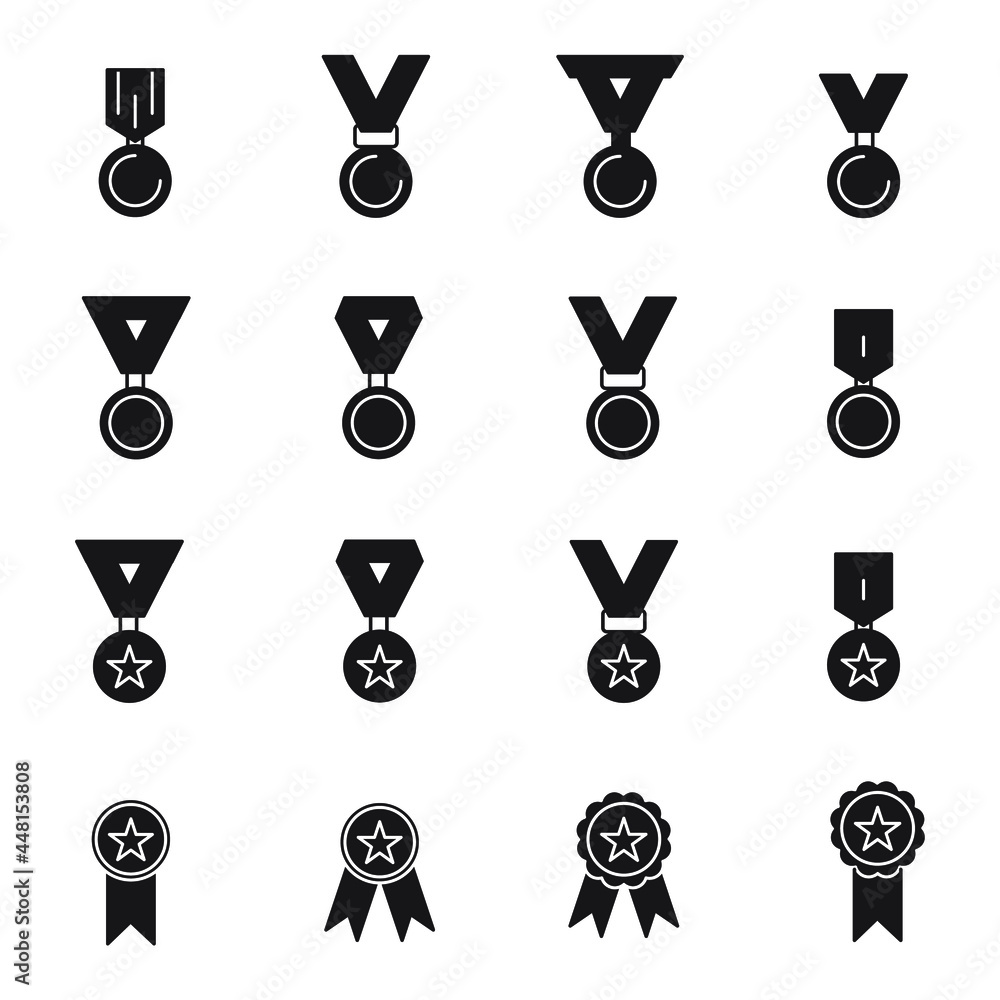 medal icon set. medal icon pack symbol vector elements for infographic ...