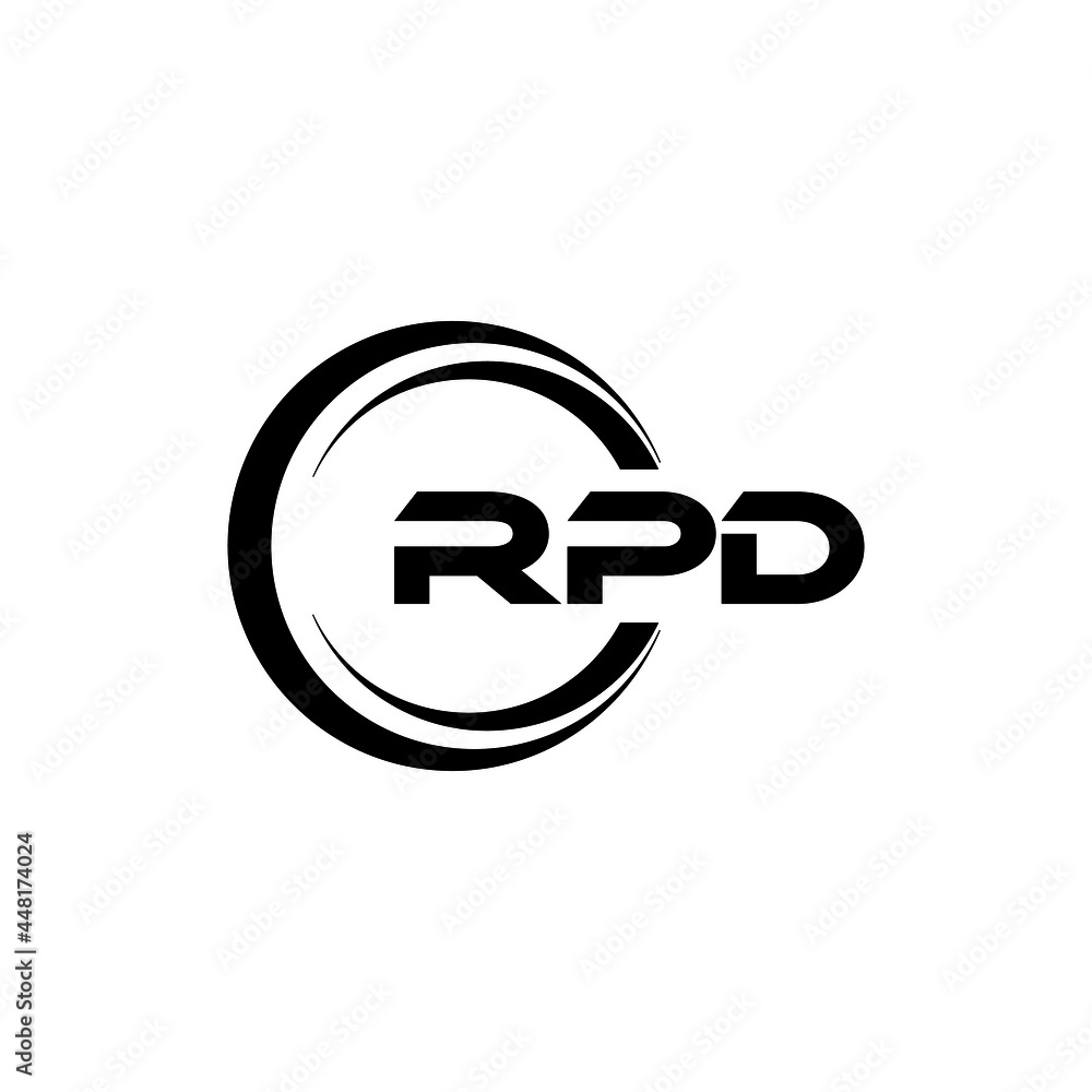 RPD letter logo design with white background in illustrator, vector ...