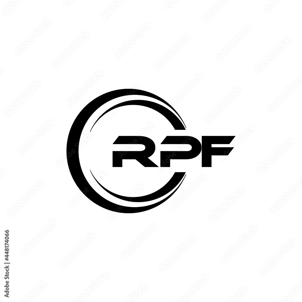 RPF letter logo design with white background in illustrator, vector ...