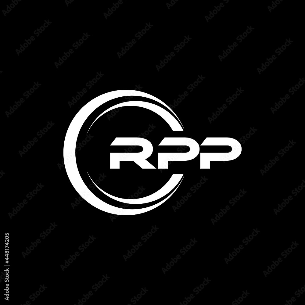 RPP letter logo design with black background in illustrator, vector ...