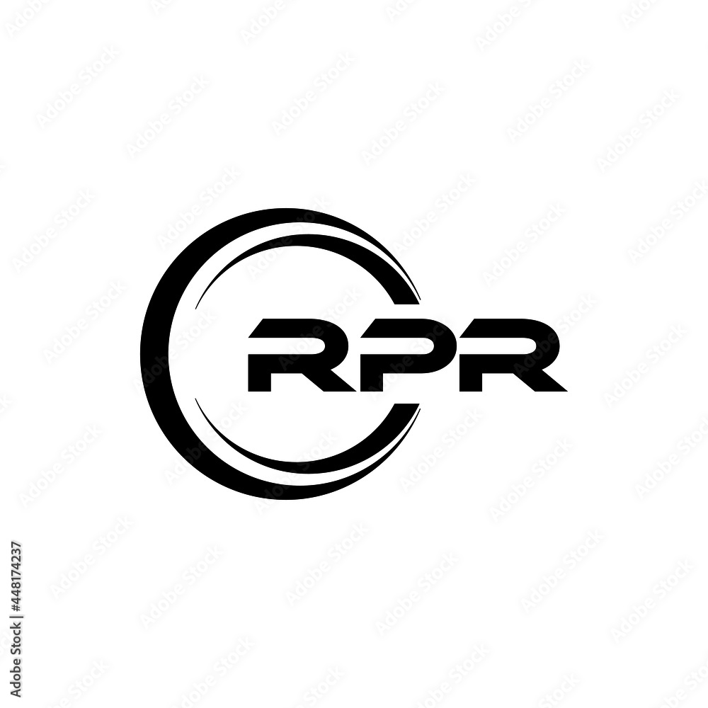 Vecteur Stock RPR letter logo design with white background in ...