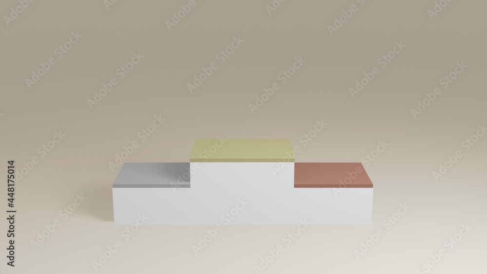 white podium basic sport winner 123 stage 3d rendering Stock ...
