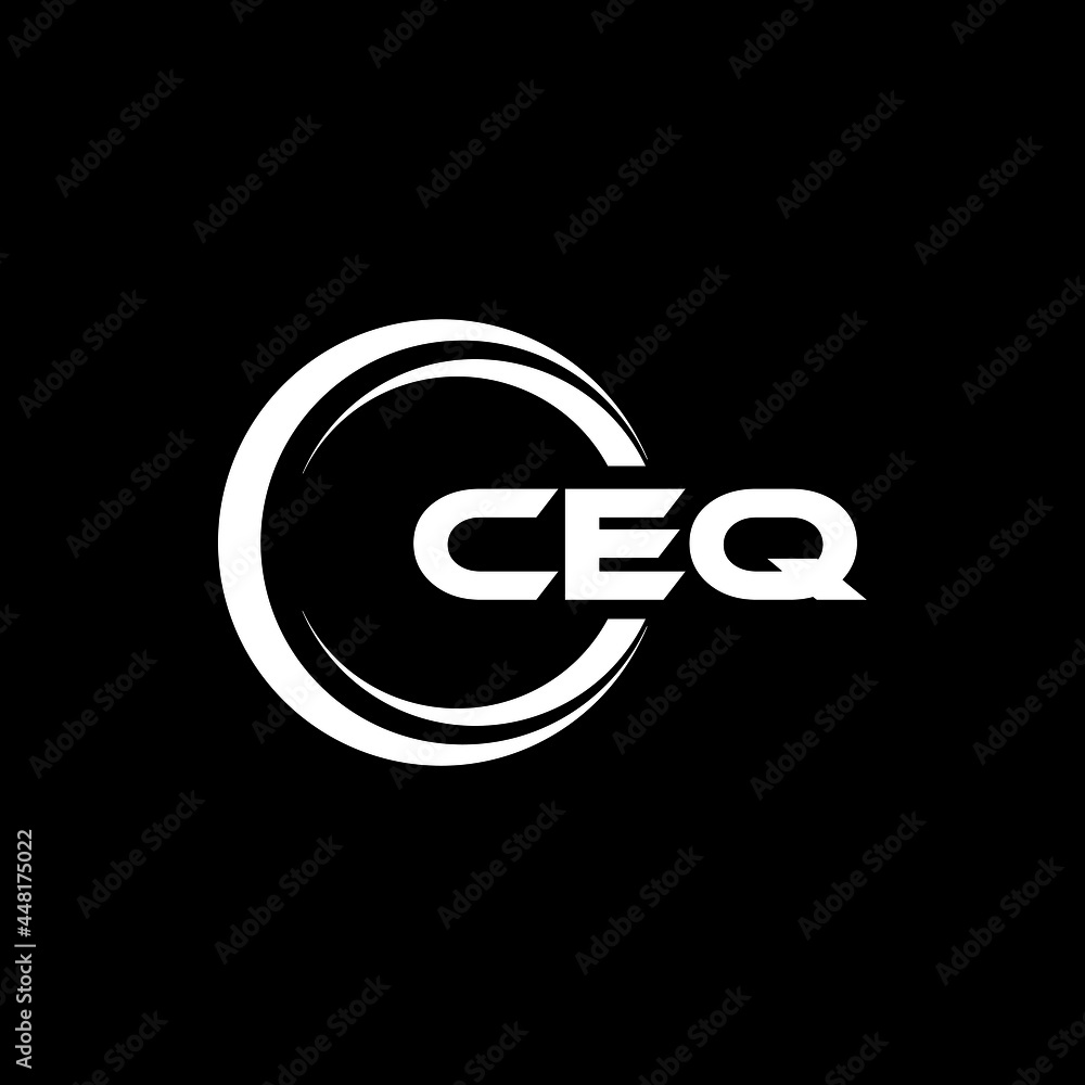 CEQ letter logo design with black background in illustrator, vector ...