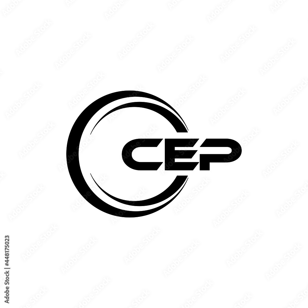 Vetor do Stock: CEP letter logo design with white background in ...
