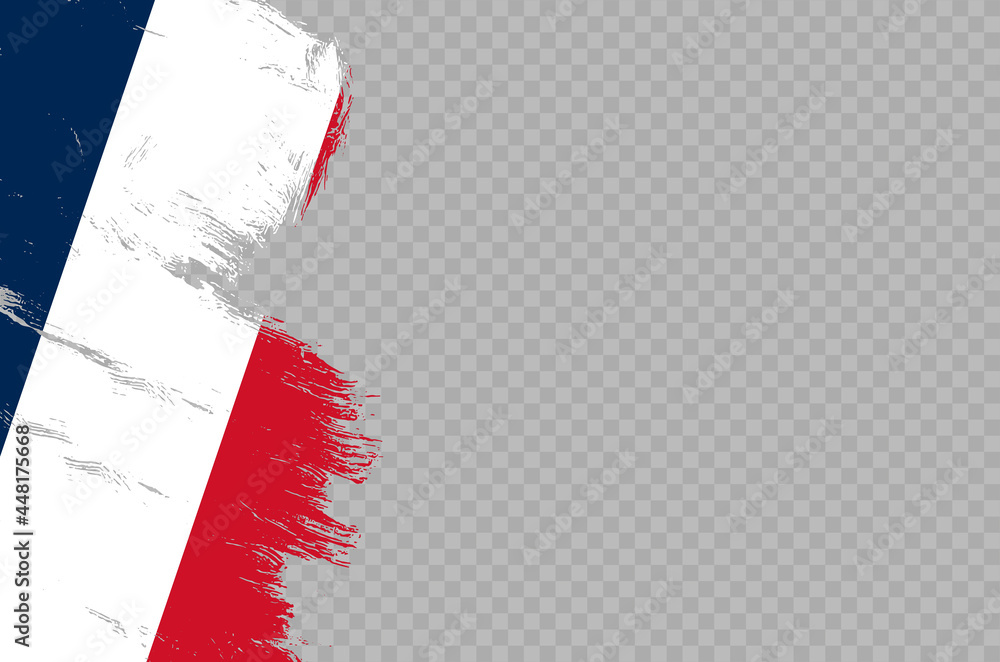 France flag with brush paint textured isolated on png or transparent ...