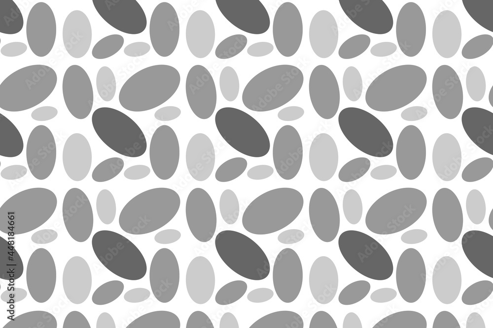 Seamless wallpaper with oval or oval gray tones in alternate sizes and ...