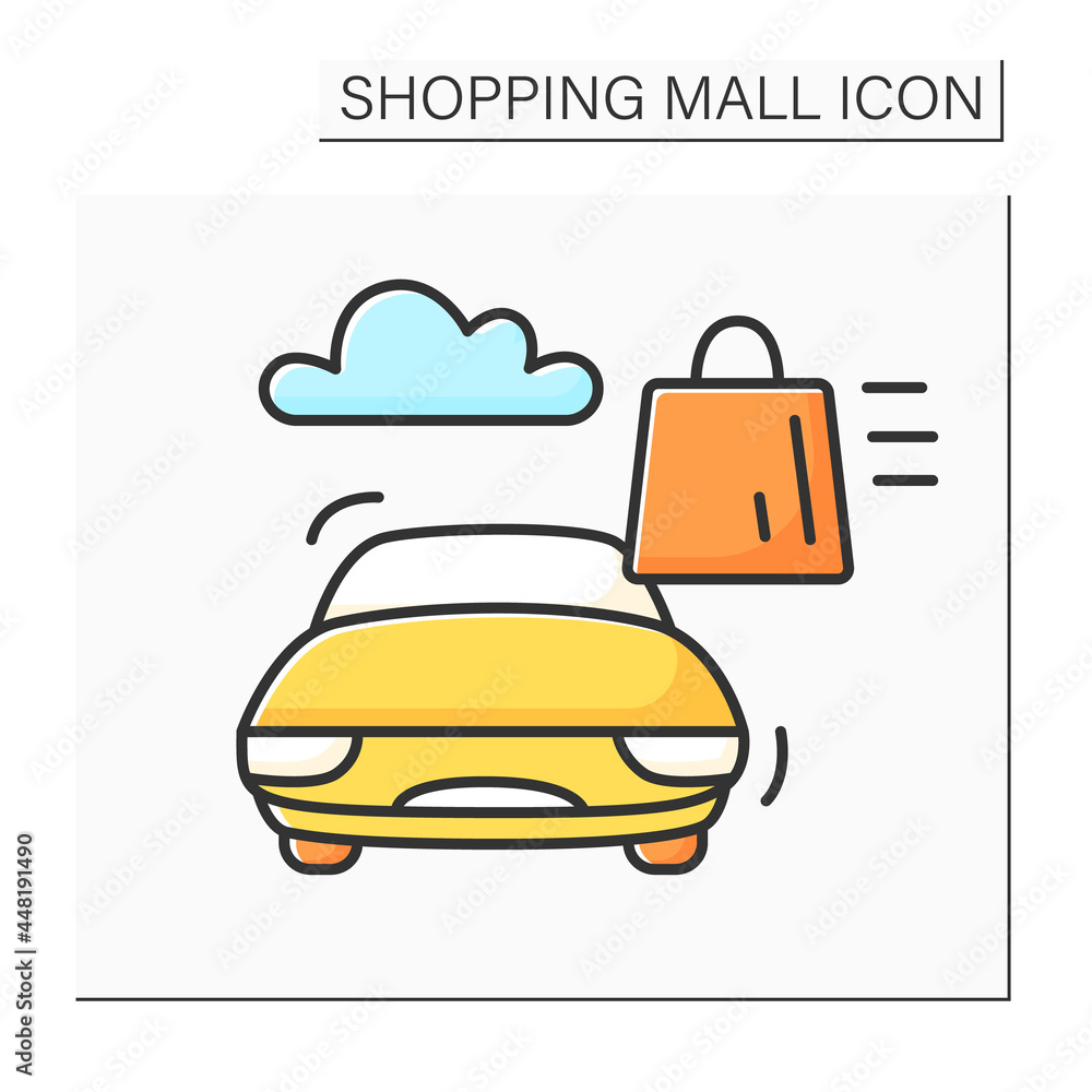 Curbside pick-up color icon. Safe way to pick up orders from select ...