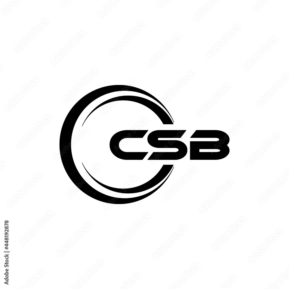 Vettoriale Stock CSB letter logo design with white background in ...