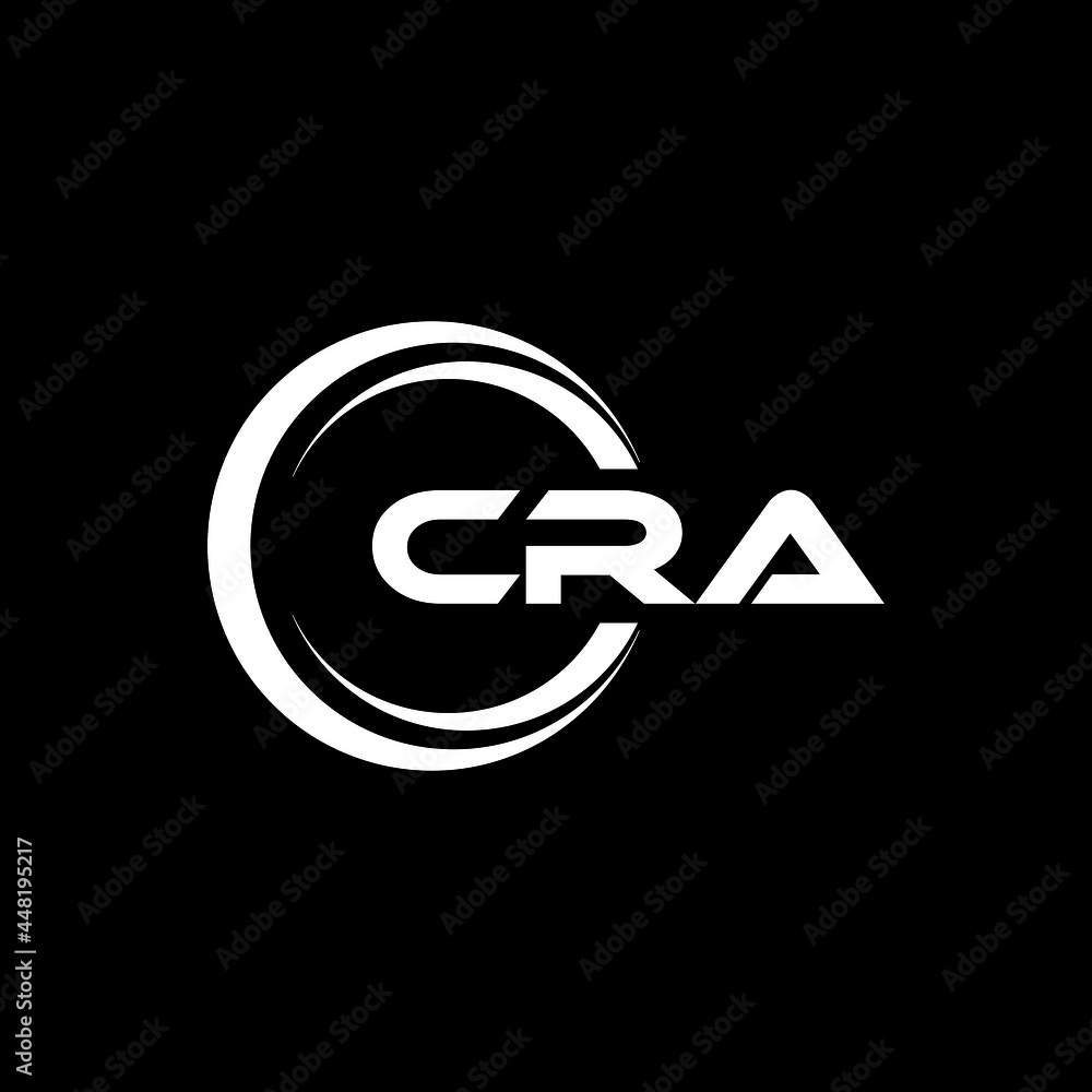 CRA letter logo design with black background in illustrator, vector ...