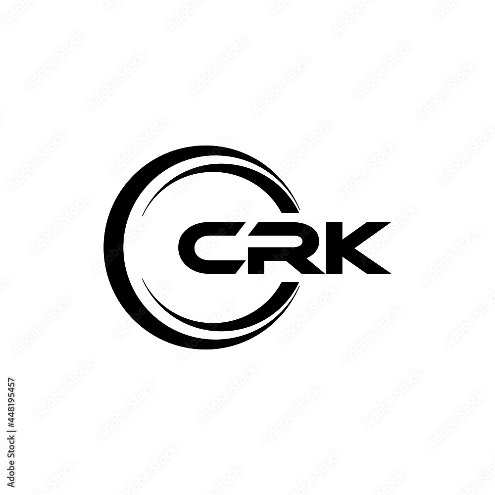 CRK letter logo design with white background in illustrator, vector ...