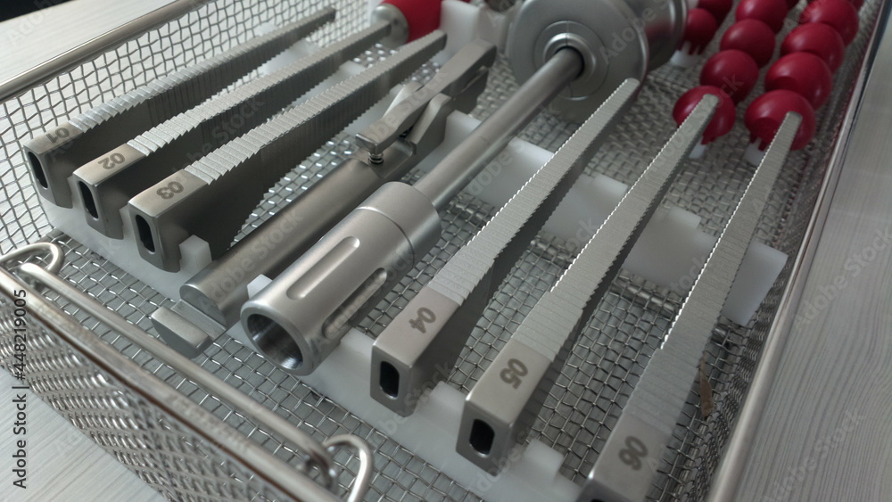 Surgical instruments , total hip endoprosthesis, orthopedic, operation ...