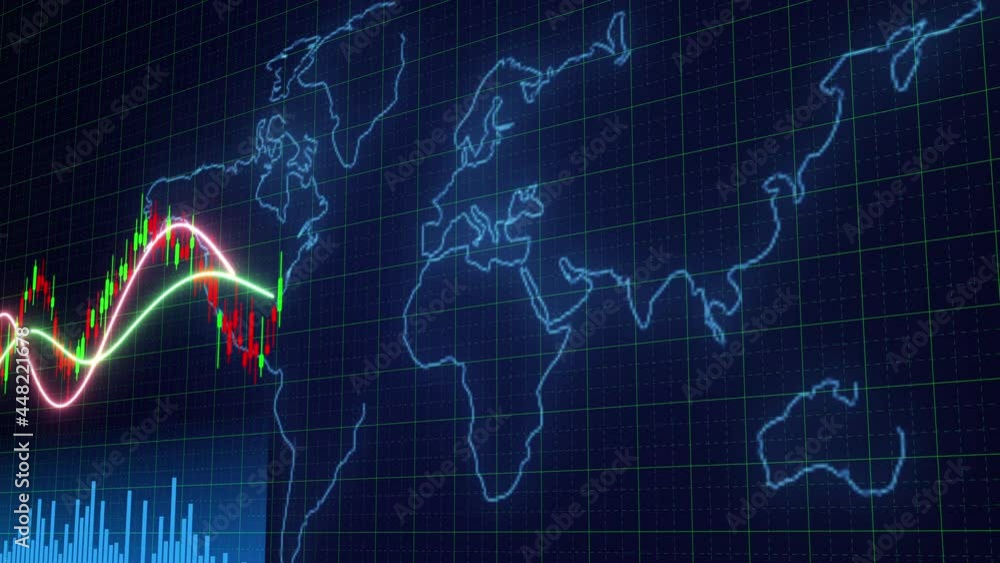 Vidéo Stock Motion of red green candle stick graph chart of stock ...
