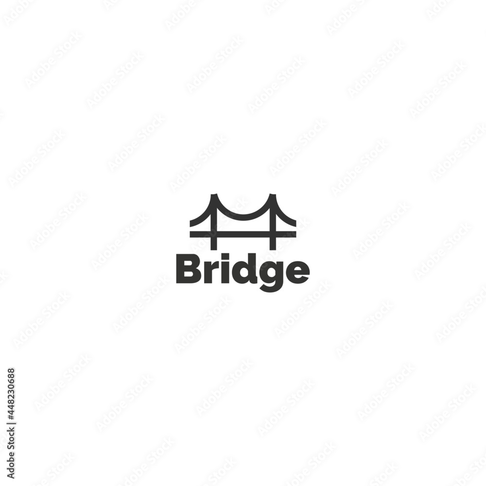 minimalist line art bridge logo design Stock Vector | Adobe Stock