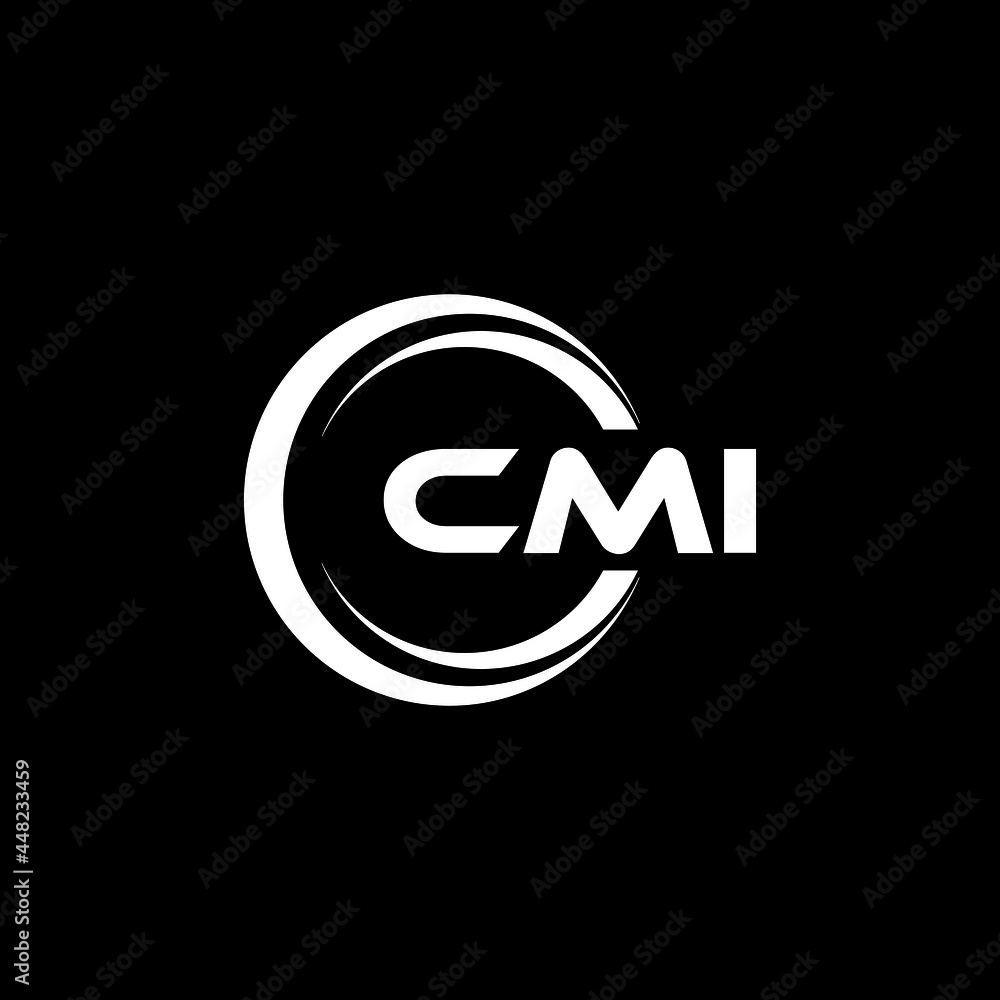 Vettoriale Stock CMI letter logo design with black background in ...