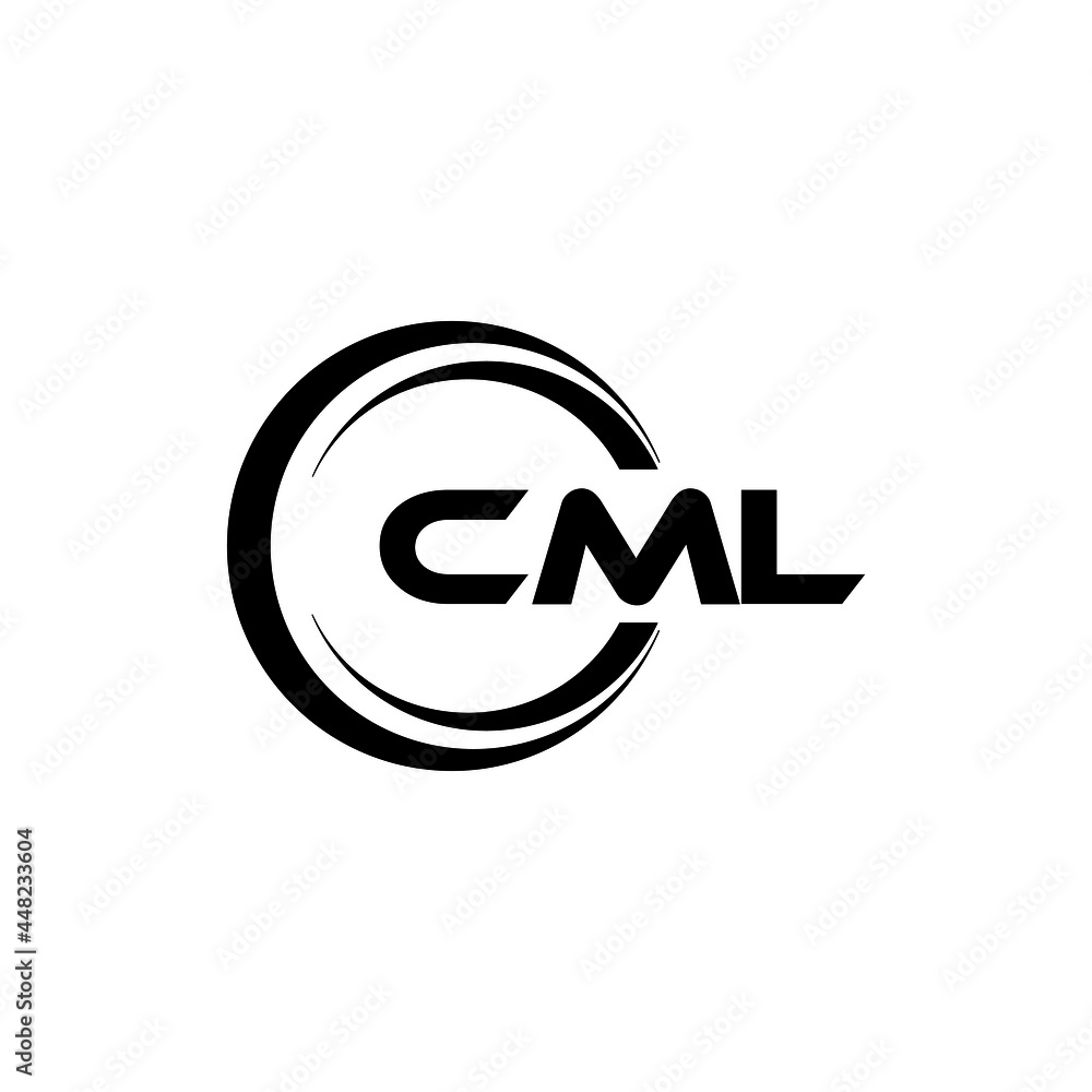 CML letter logo design with white background in illustrator, vector ...