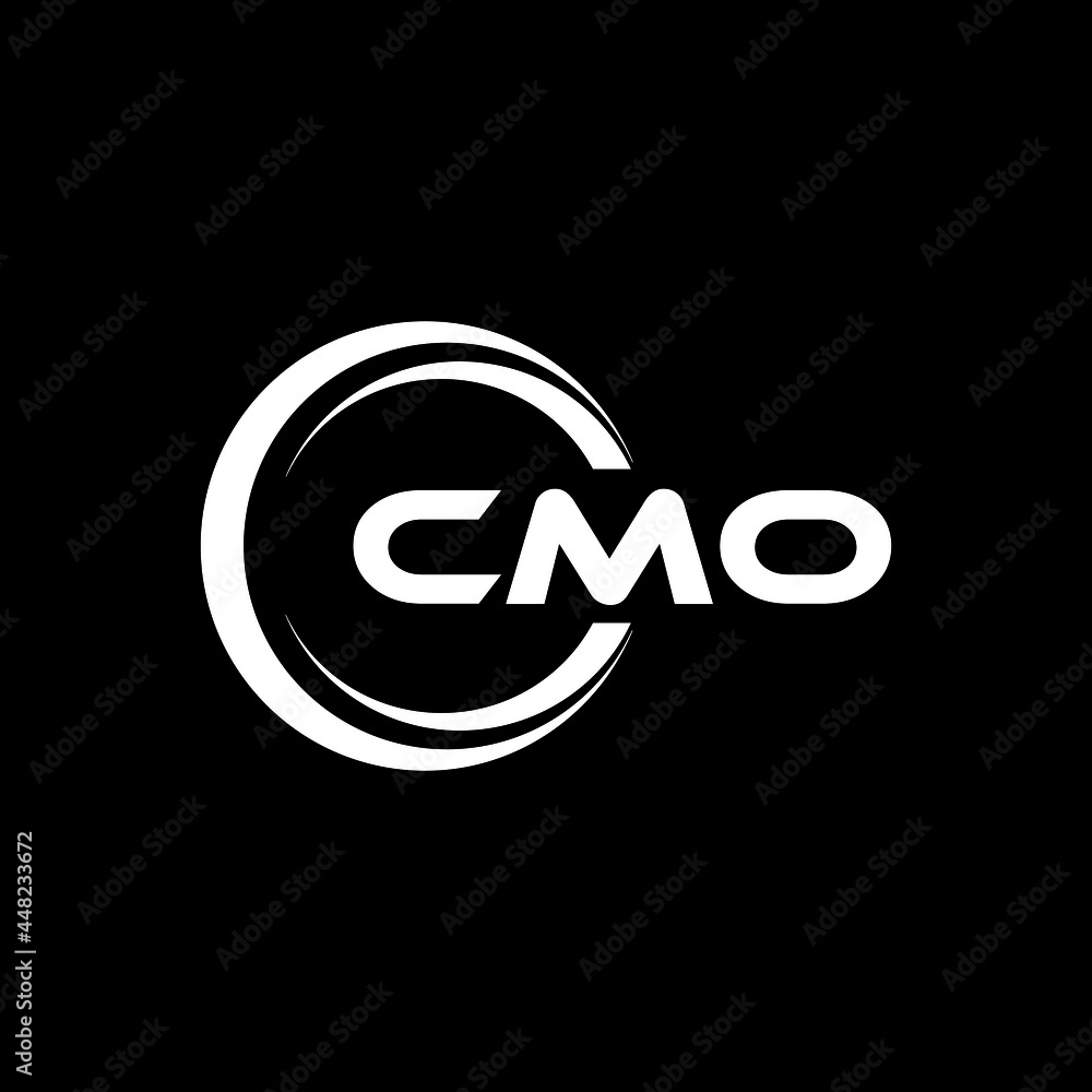 CMO letter logo design with black background in illustrator, vector ...