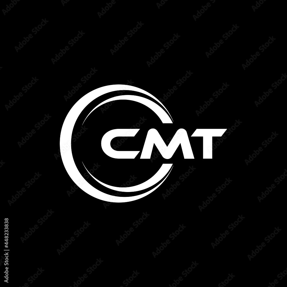 CMT letter logo design with black background in illustrator, vector ...
