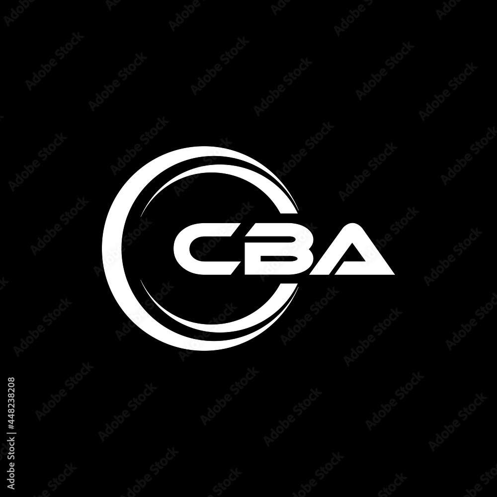 CBA letter logo design with black background in illustrator, vector ...