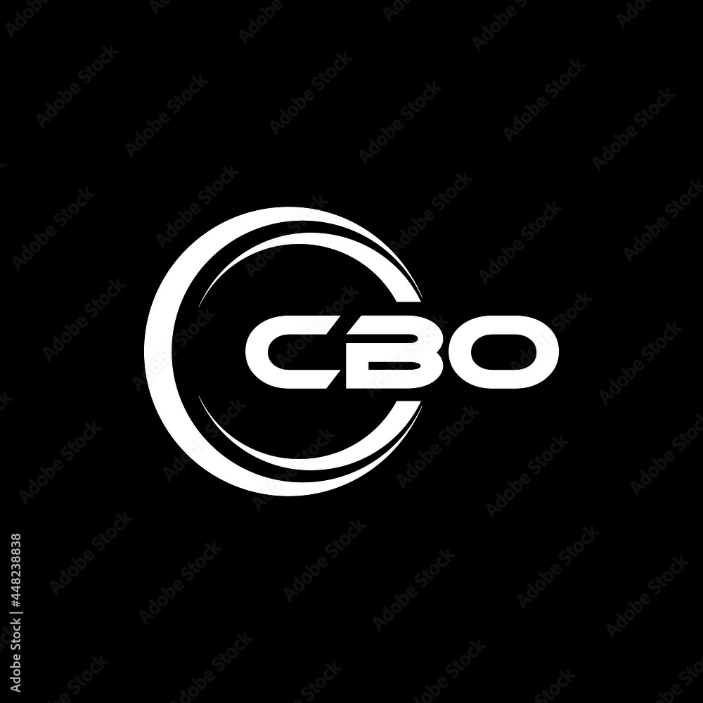 Vecteur Stock CBO letter logo design with black background in ...