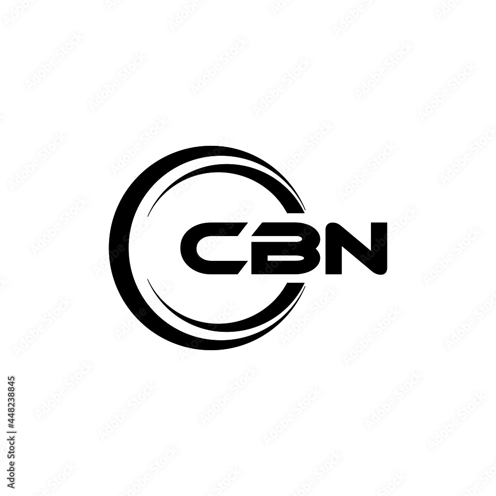CBN letter logo design with white background in illustrator, vector ...