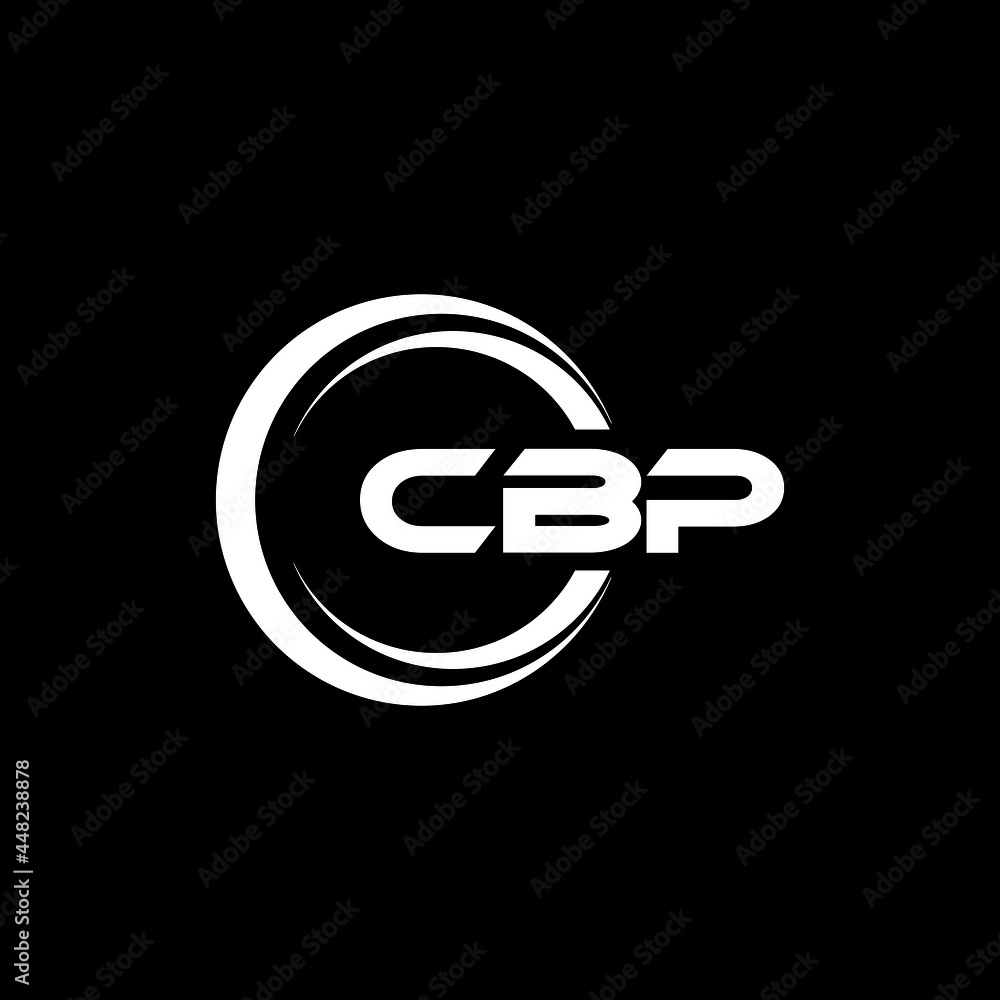 CBP letter logo design with black background in illustrator, vector ...