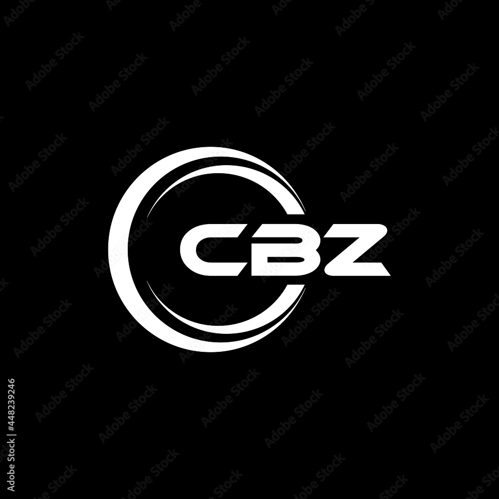 CBZ letter logo design with black background in illustrator, vector ...