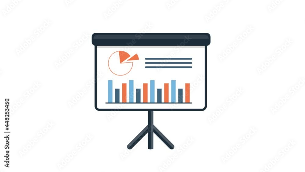 2D Business presentation Board icon for apps and websites, Business ...