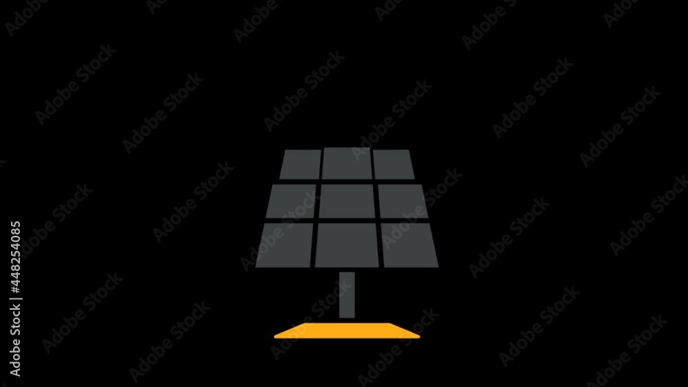 2d Animated solar panel icon. eco friendly, sustainable, renewable and ...