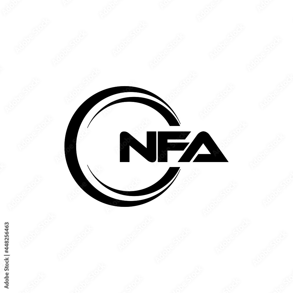 NFA letter logo design with white background in illustrator, vector ...