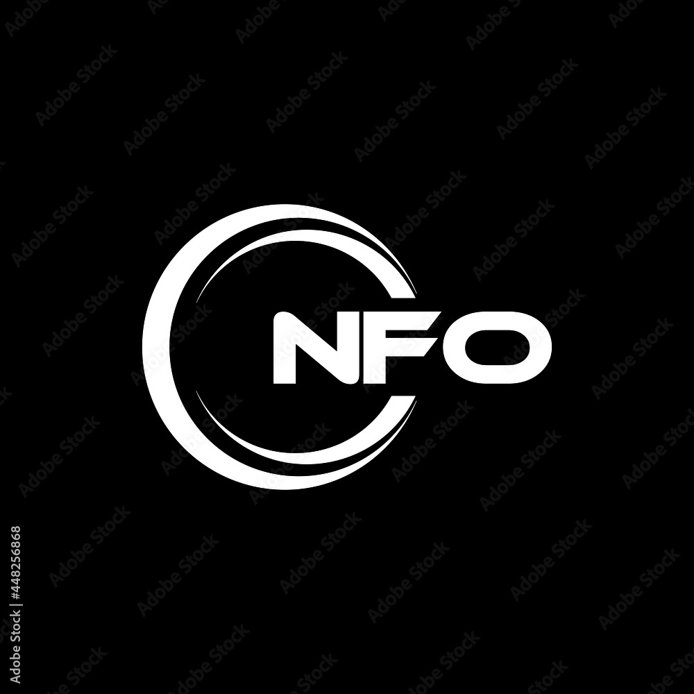 NFO letter logo design with black background in illustrator, vector ...