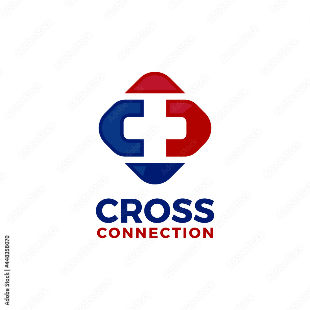 Cross and Double letter C logo design. Stock Vector | Adobe Stock