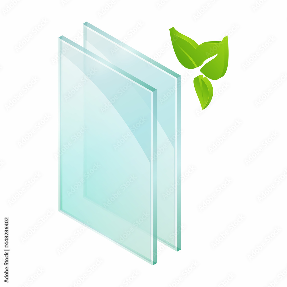 Vector illustration sheets of window glass isolated on transparent ...