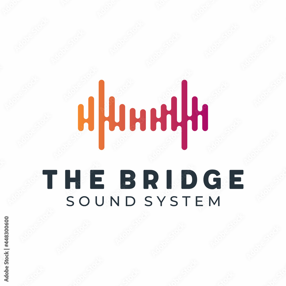 Bridge with Audio Sound Wave Waveform for Record Voice Studio Music ...