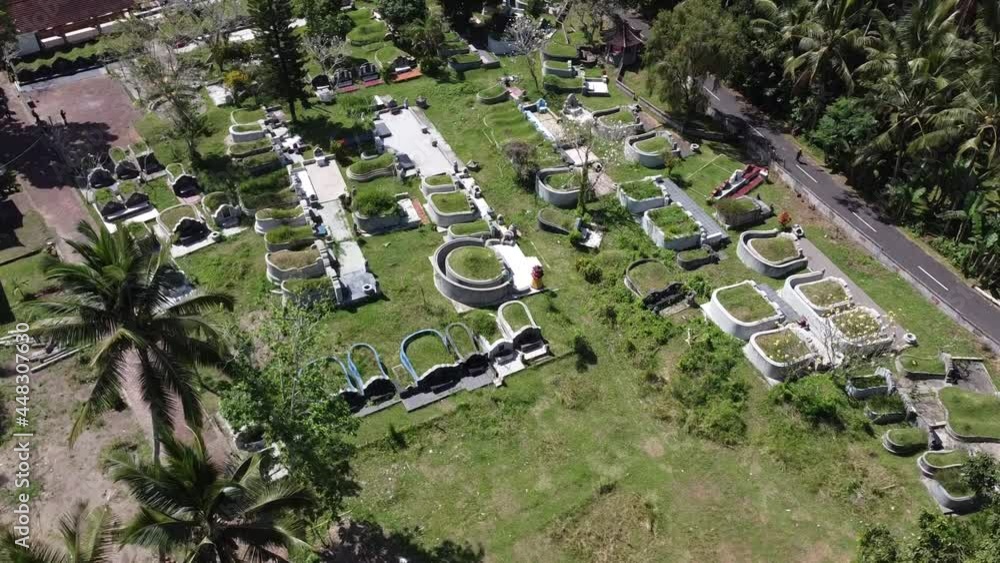 Bali, Indonesia - Drone Aerial Chinese Cemetery and Koncho Kongco ...