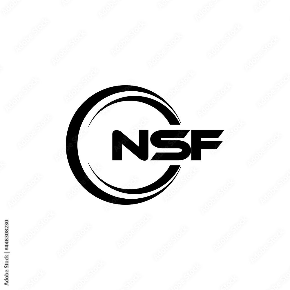 Vettoriale Stock NSF letter logo design with white background in ...