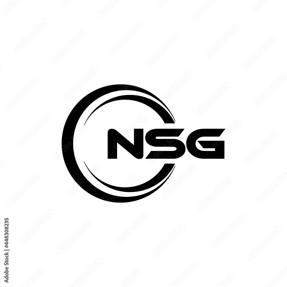 NSG letter logo design with white background in illustrator, vector ...